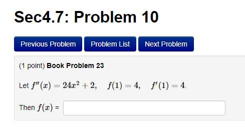 Solved Sec4.7: Problem 10 Previous Problem Problem List Next | Chegg.com
