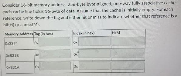 Solved Consider 16-bit memory address, 256-byte | Chegg.com