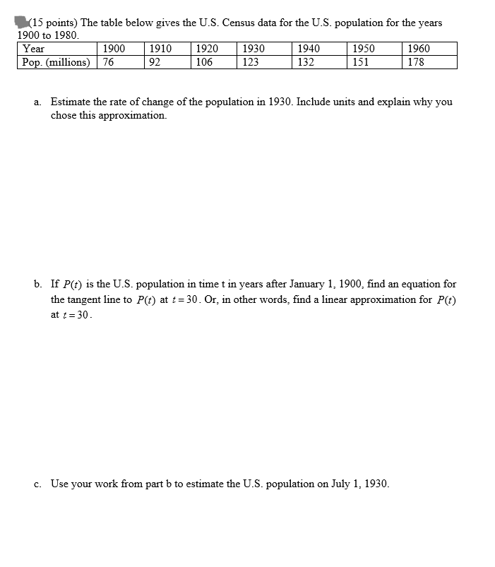 Solved The table below gives the U.S. Census data for the | Chegg.com