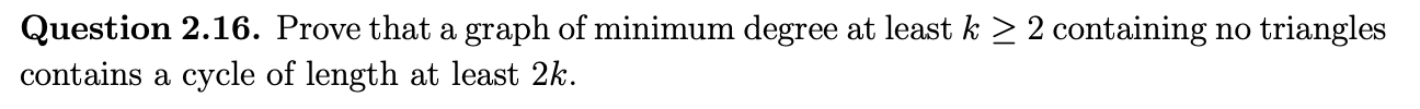 Solved Question 2.16. Prove that a graph of minimum degree | Chegg.com
