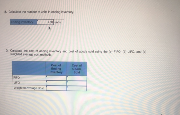 Solved 2. Calculate the number of units in ending | Chegg.com
