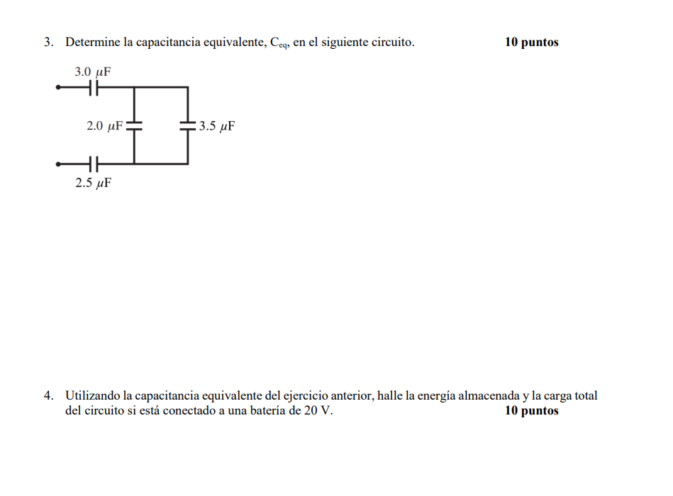 Solved 3. Determine la capacitancia equivalente, Ceq, en el | Chegg.com