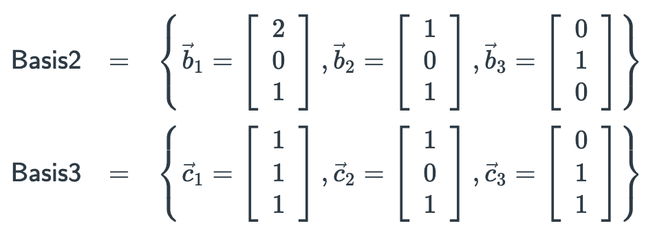 Solved Find change of basis matrix that changes basis 3 | Chegg.com