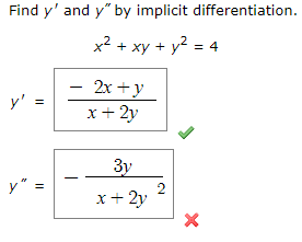 Solved Find y′ and y′′ by implicit differentiation. | Chegg.com