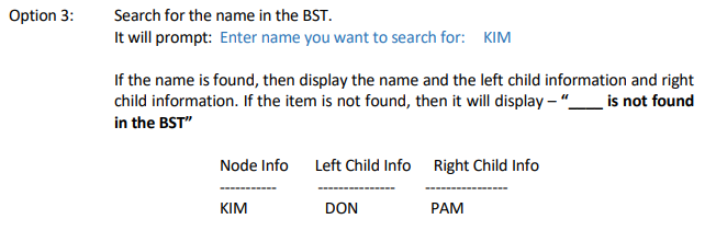 Solved Needed for DSA, how can I get my search to display | Chegg.com