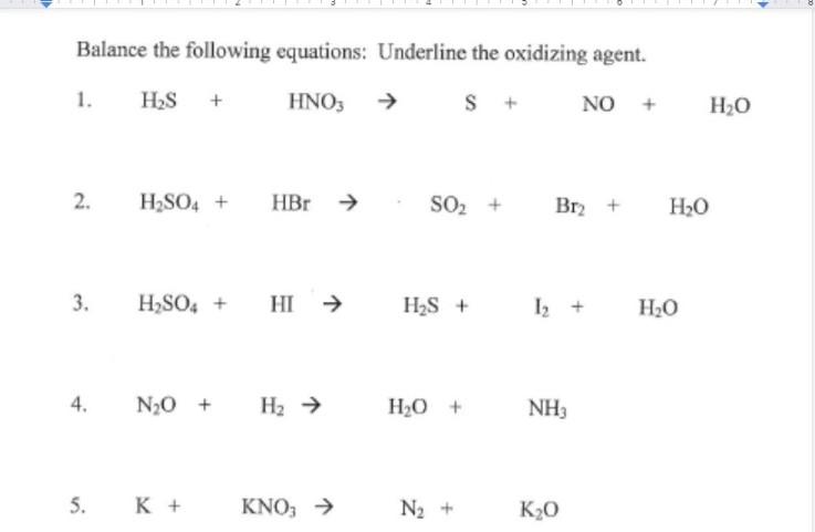 Solved For each redox reaction equation below, balance it, | Chegg.com