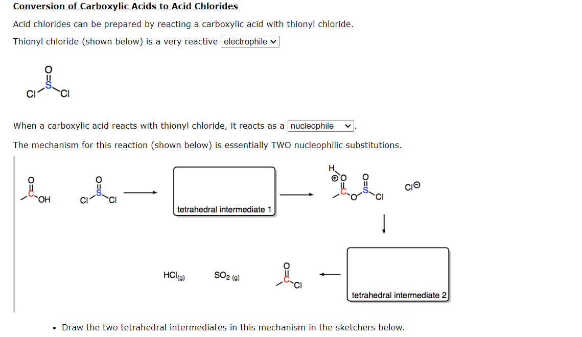 Solved Conversion of Carboxylic Acids to Acid Chlorides Acid | Chegg.com