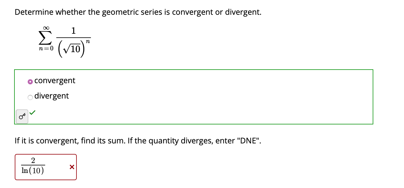 Solved Determine whether the geometric series is convergent | Chegg.com