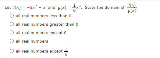 Solved Q 45 ﻿Let f(x)=-3x2-x ﻿and g(x)=16x2. ﻿State the | Chegg.com