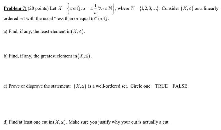 Solved Problem 7) (20 points) Let X = x N, where | Chegg.com