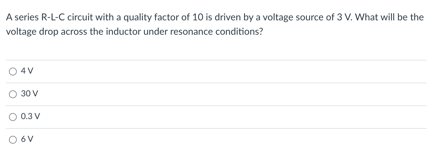 Solved A series R-L-C circuit with a quality factor of 10 is | Chegg.com