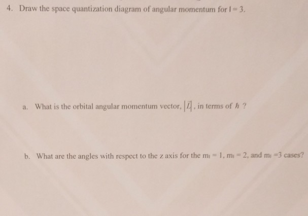Solved 4 Draw The Space Quantization Diagram Of Angular