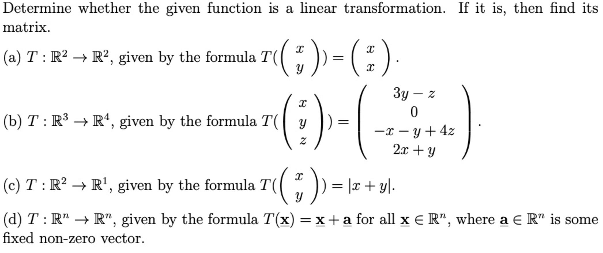 Solved Determine whether the given function is a linear | Chegg.com