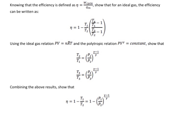 Solved Knowing that the efficiency is defined as eta = | Chegg.com