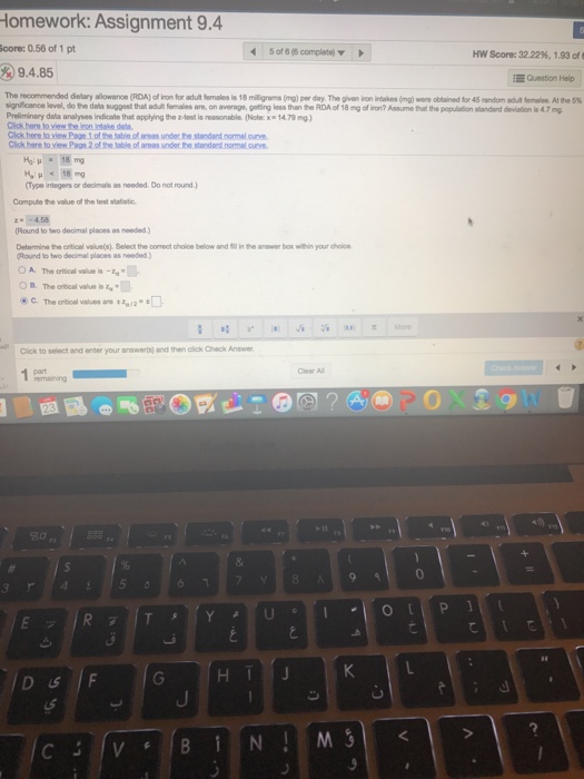Solved The recommended dietary allowance (RDA) of iron for | Chegg.com