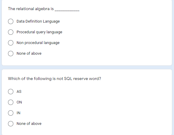 Solved The relational algebra is Data Definition Language | Chegg.com