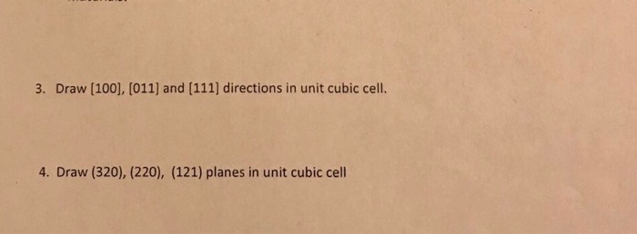 Solved Draw [100], [011] and [111] directions in unit cubic | Chegg.com