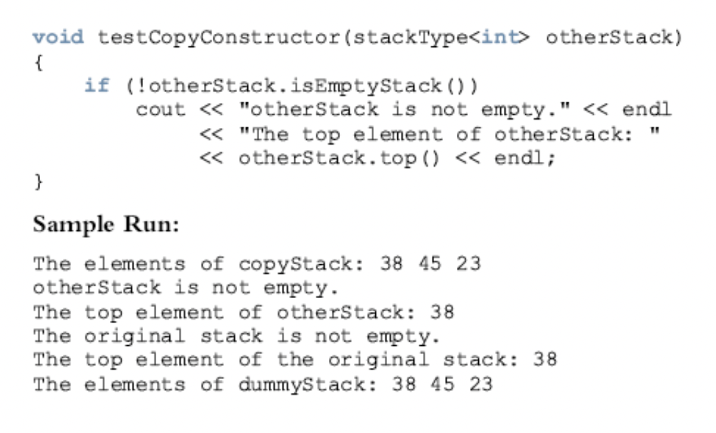 The abstract class stackADT is defined. Derive the | Chegg.com