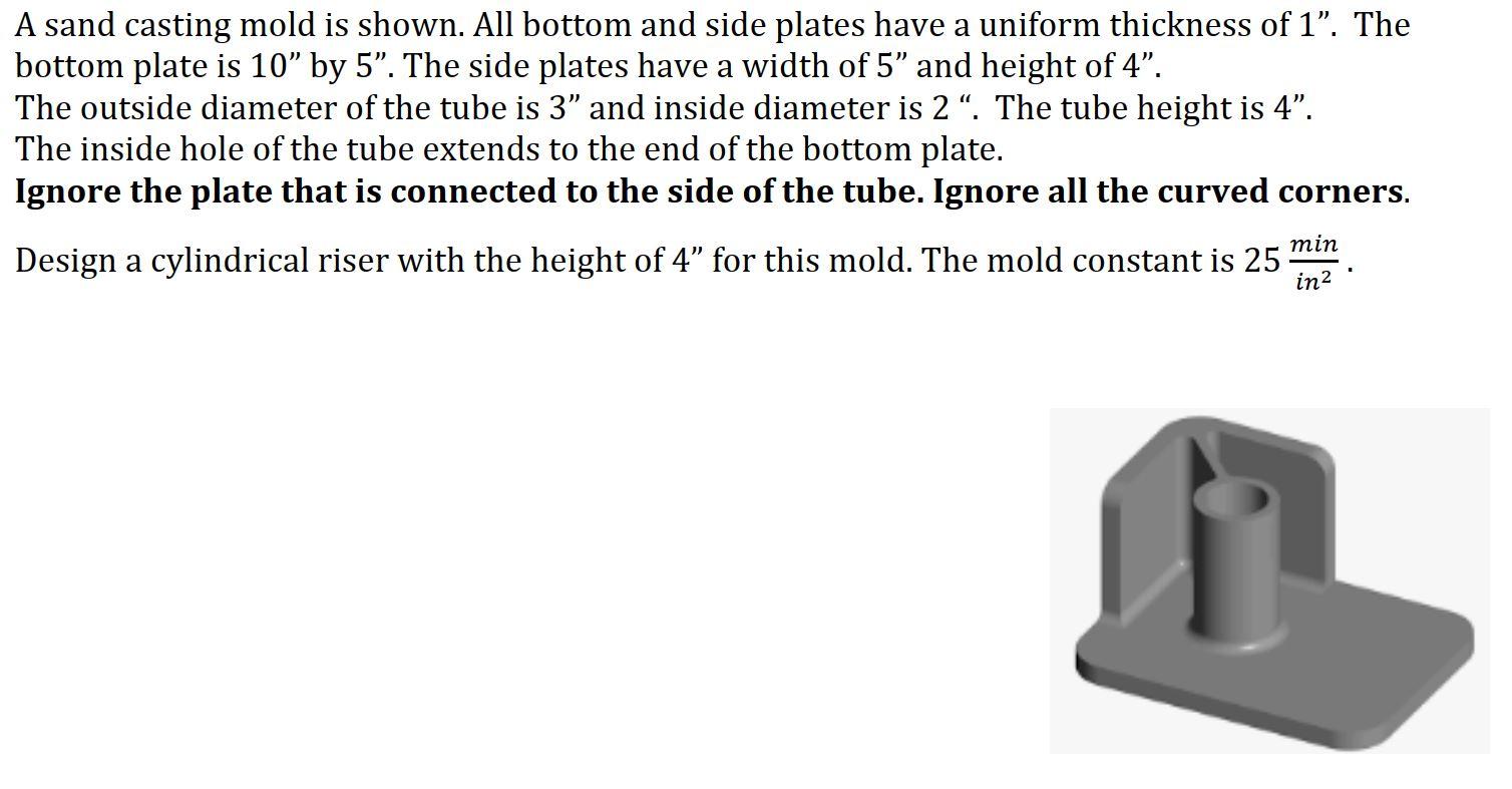 Solved A sand casting mold is shown. All bottom and side | Chegg.com