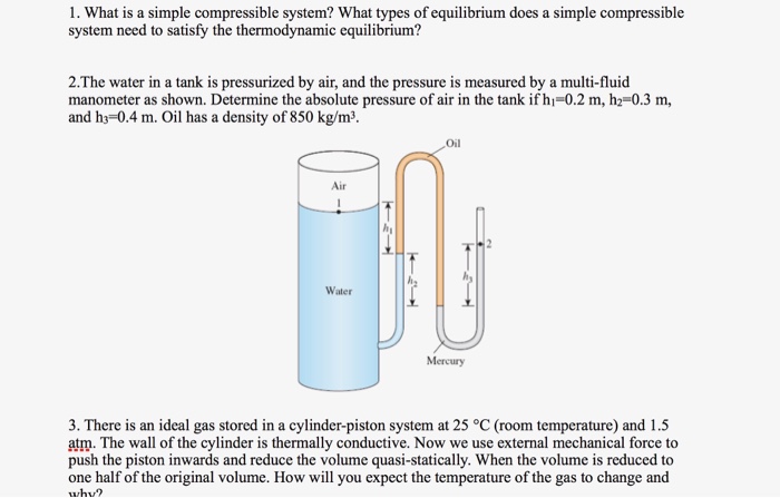 Solved 1. What is a simple compressible system? What types | Chegg.com