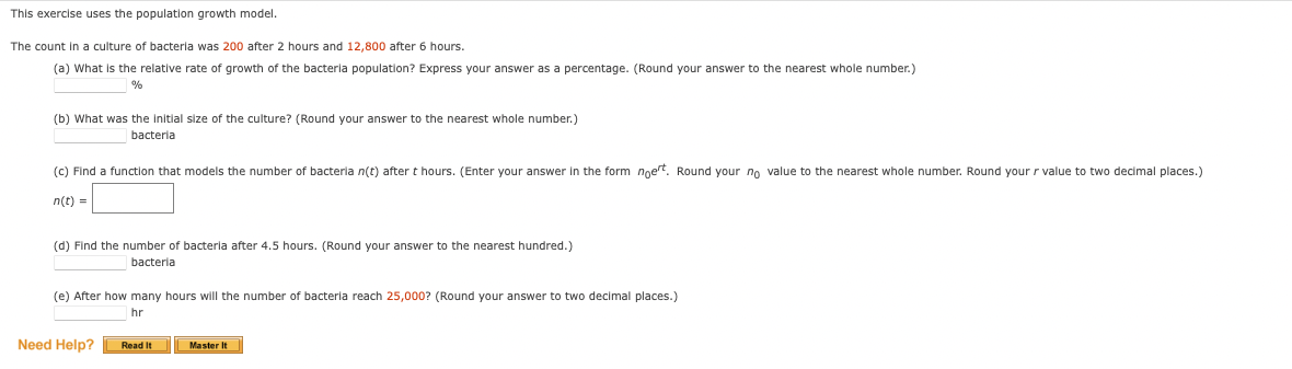 Solved This exercise uses the population growth model. The | Chegg.com