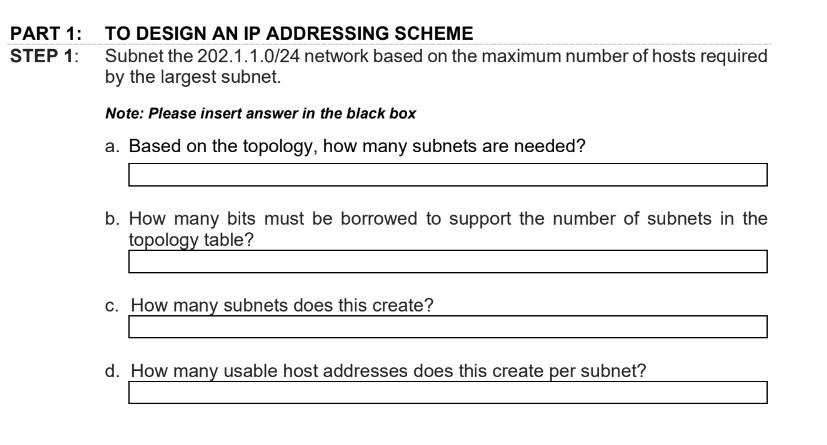 Solved OBJECTIVES PART 1: To design an IP addressing scheme | Chegg.com