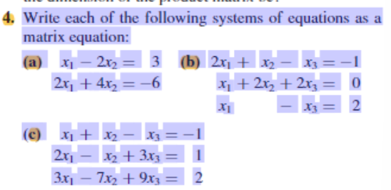 Solved Write each of the following systems of equations as | Chegg.com