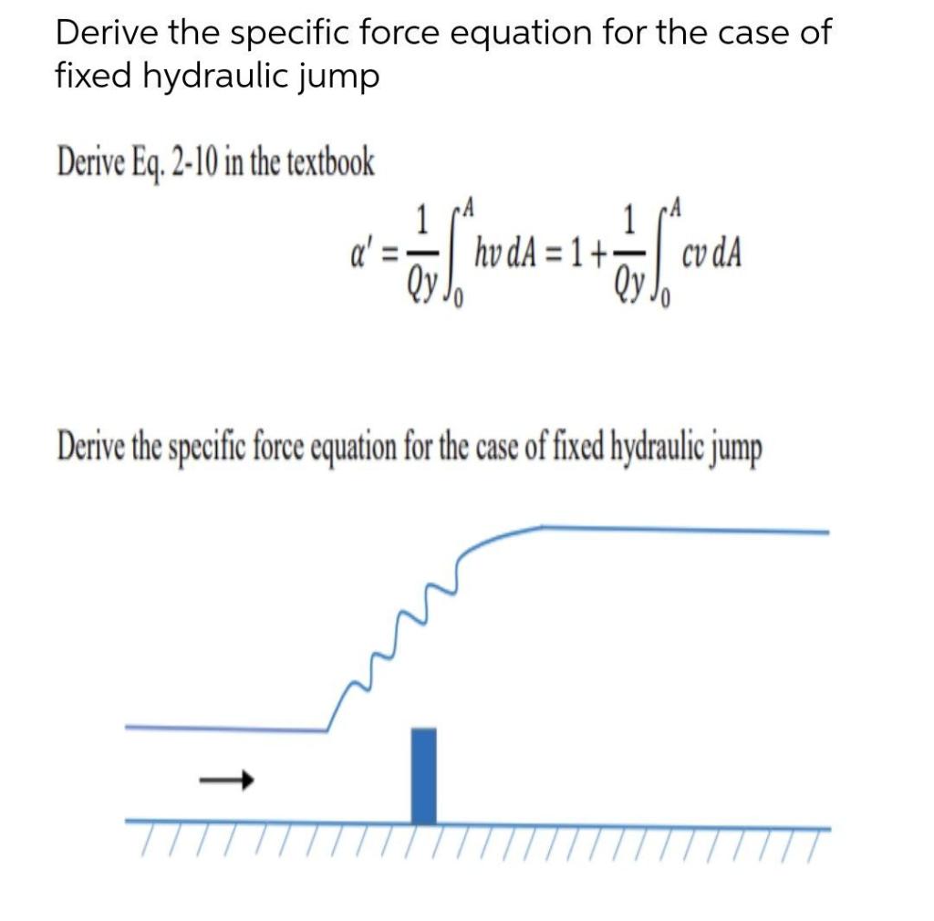 Derive the specific force equation for the case of | Chegg.com