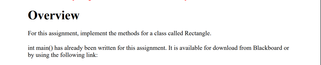 Solved Overview For this assignment, implement the methods | Chegg.com