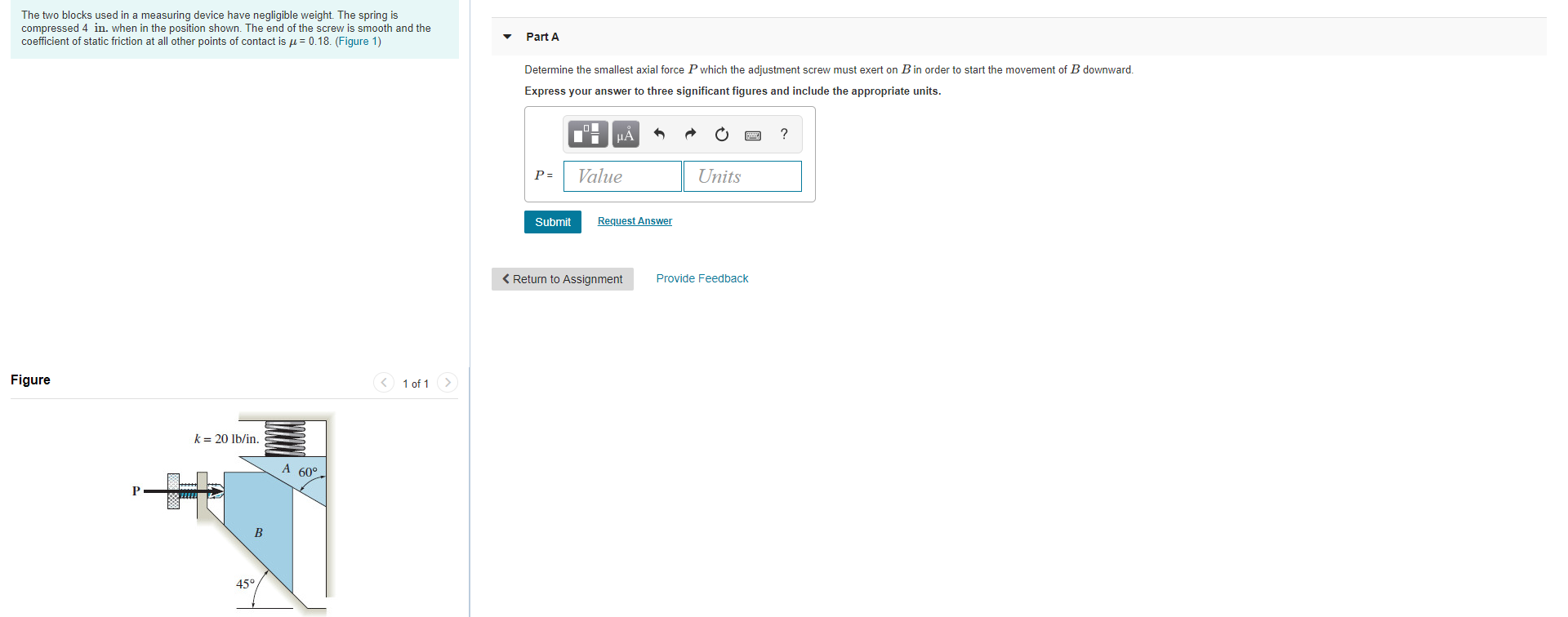 Solved The two blocks used in a measuring device have | Chegg.com