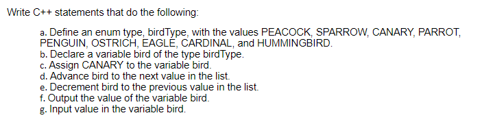 Solved Write C Statements That Do The Following A Define