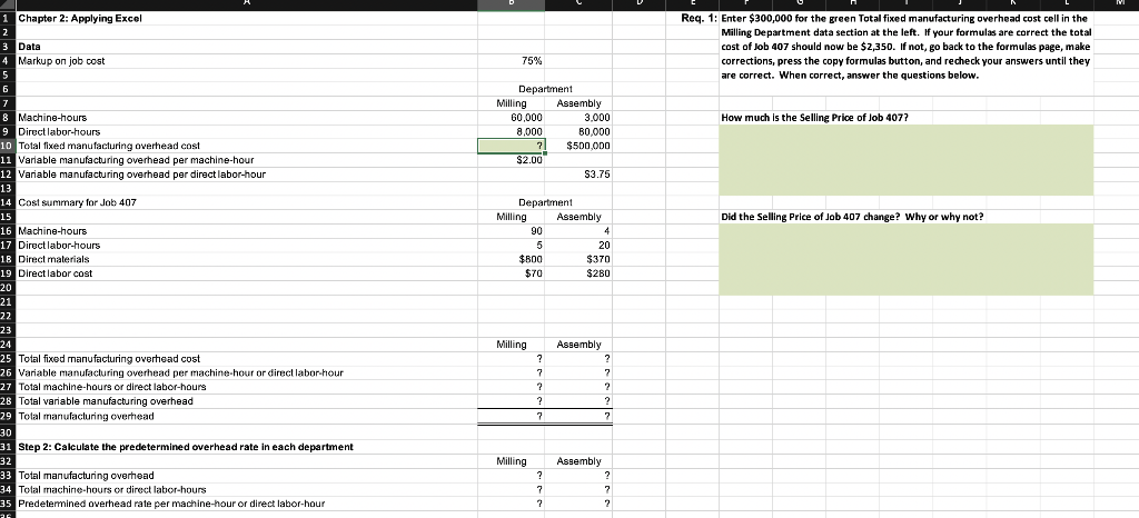 Solved 1 Chapter 2: Applying Excel Name: G+: 2 $390,000 3 | Chegg.com