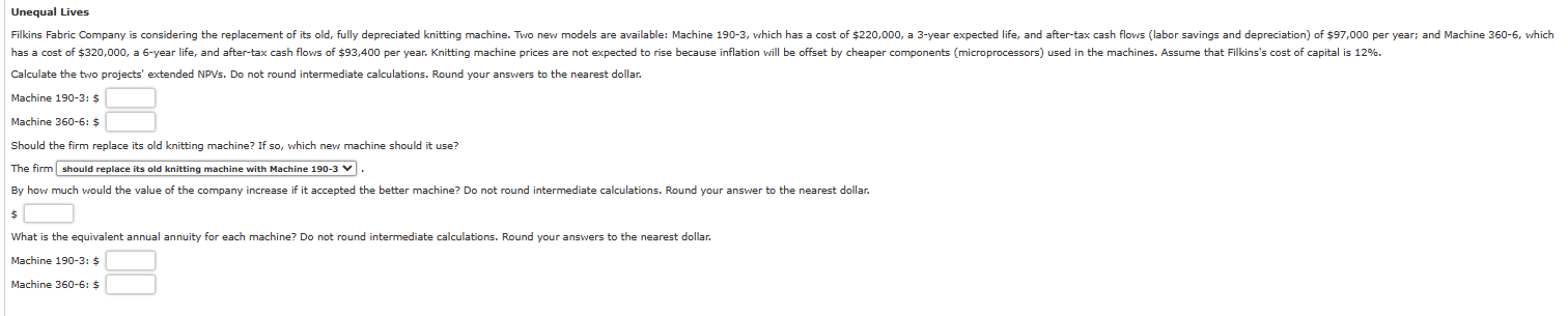 Solved Calculate The Two Projects Extended Npvs Do Not