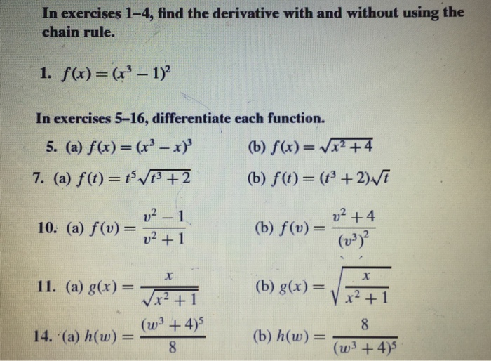 Solved In exercises 1-4, find the derivative with and | Chegg.com