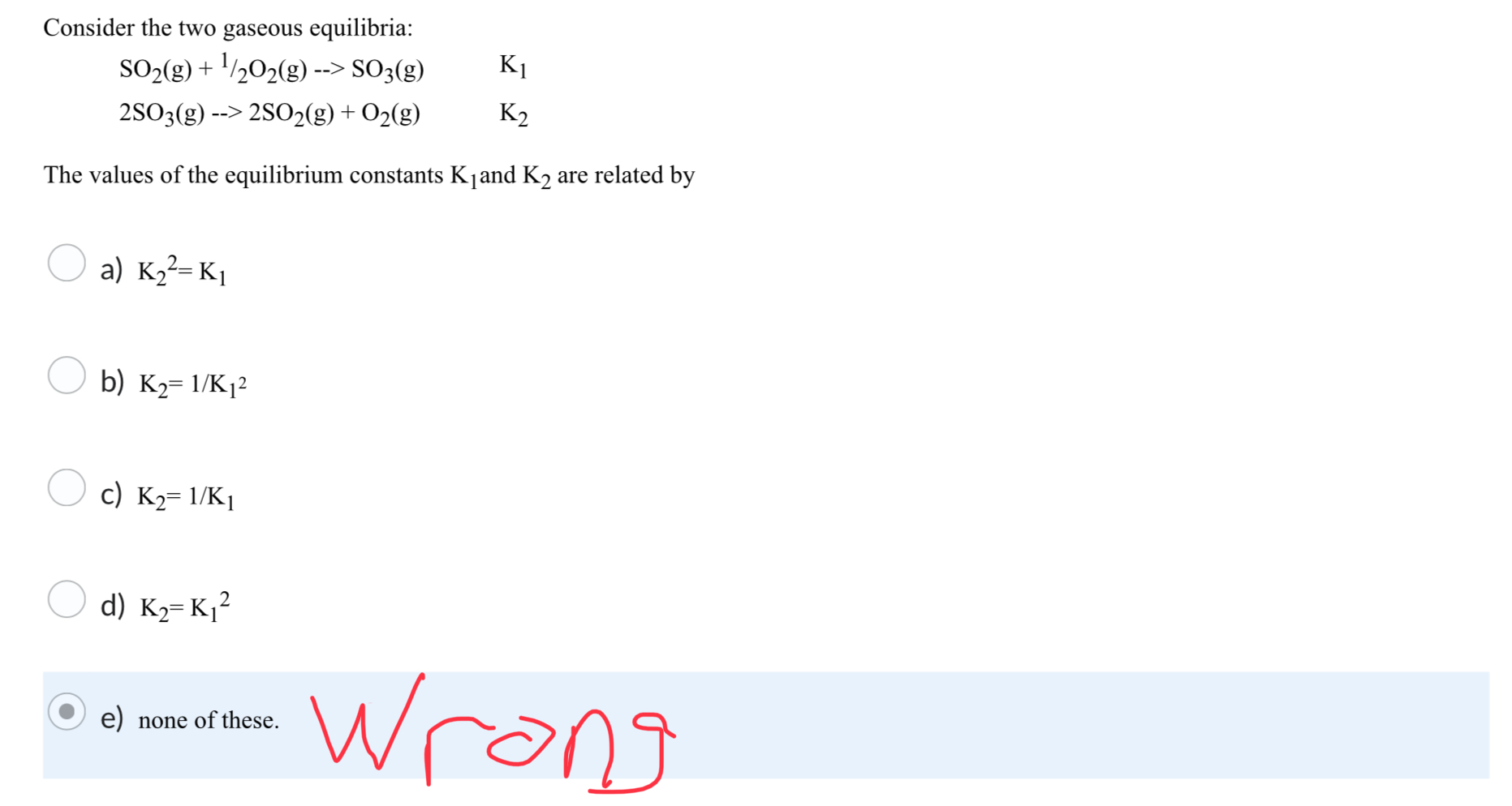 Solved Consider the two gaseous equilibria: SO2( g)+1/2O2( | Chegg.com