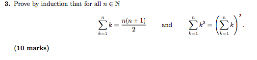 Solved Prove by induction that for all n ∈ N Xn k=1 k = n(n | Chegg.com
