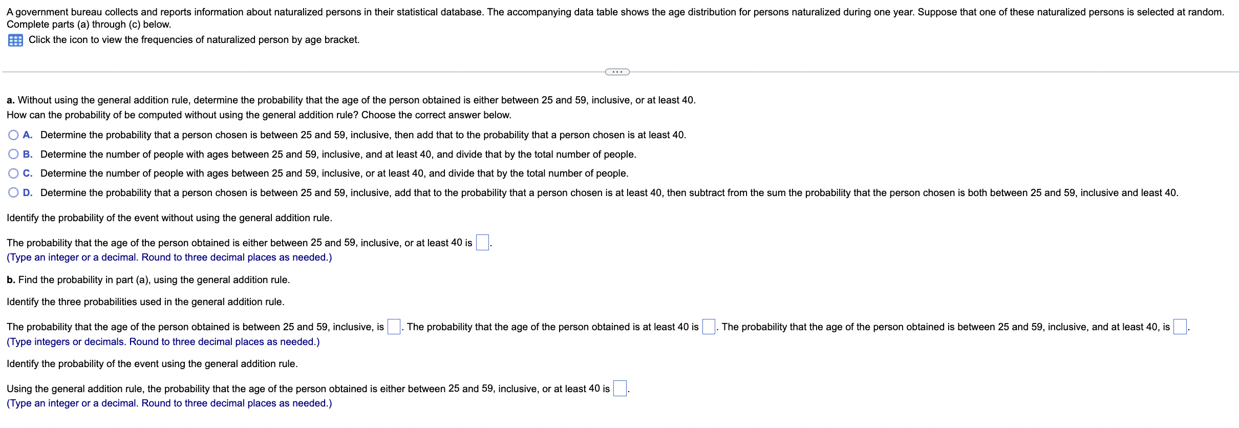 Solved Complete parts (a) through (c) below. Click the icon | Chegg.com