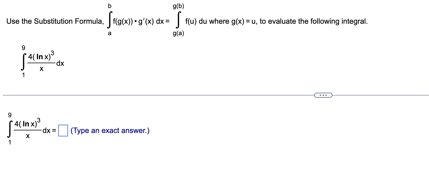 Solved Use the Substitution Formula, | Chegg.com