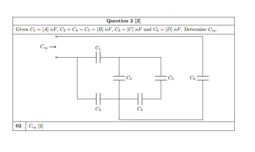 Solved Given C1 =33 ﻿nF, ﻿C2 = ﻿C4 = ﻿C5 = 31 ﻿nF, | Chegg.com