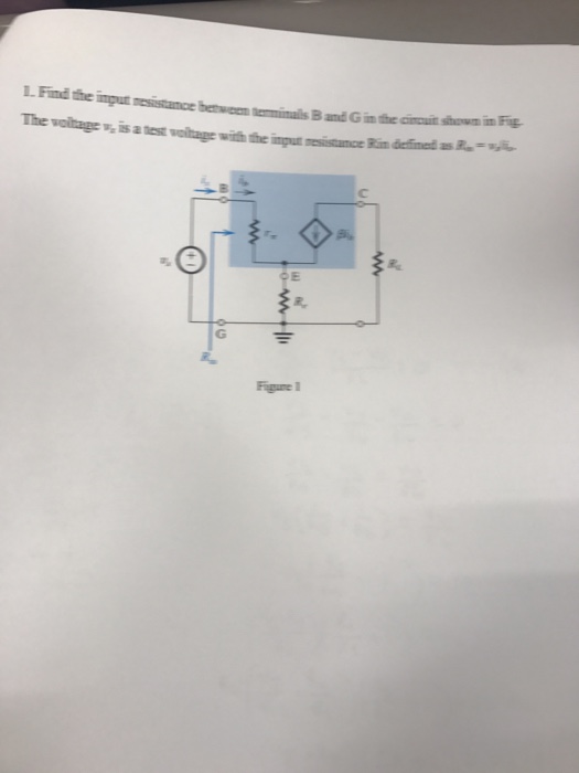 Solved Find the input resistance between terminals B and G | Chegg.com