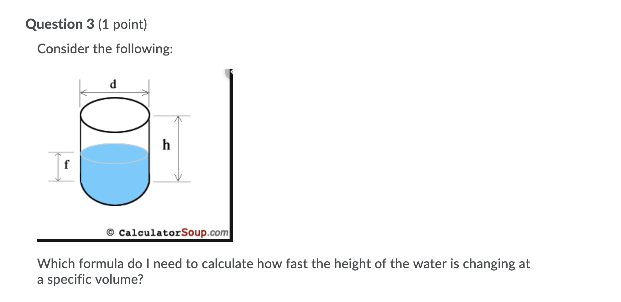 Solved Question 1 (1 point) Saved Consider the following | Chegg.com