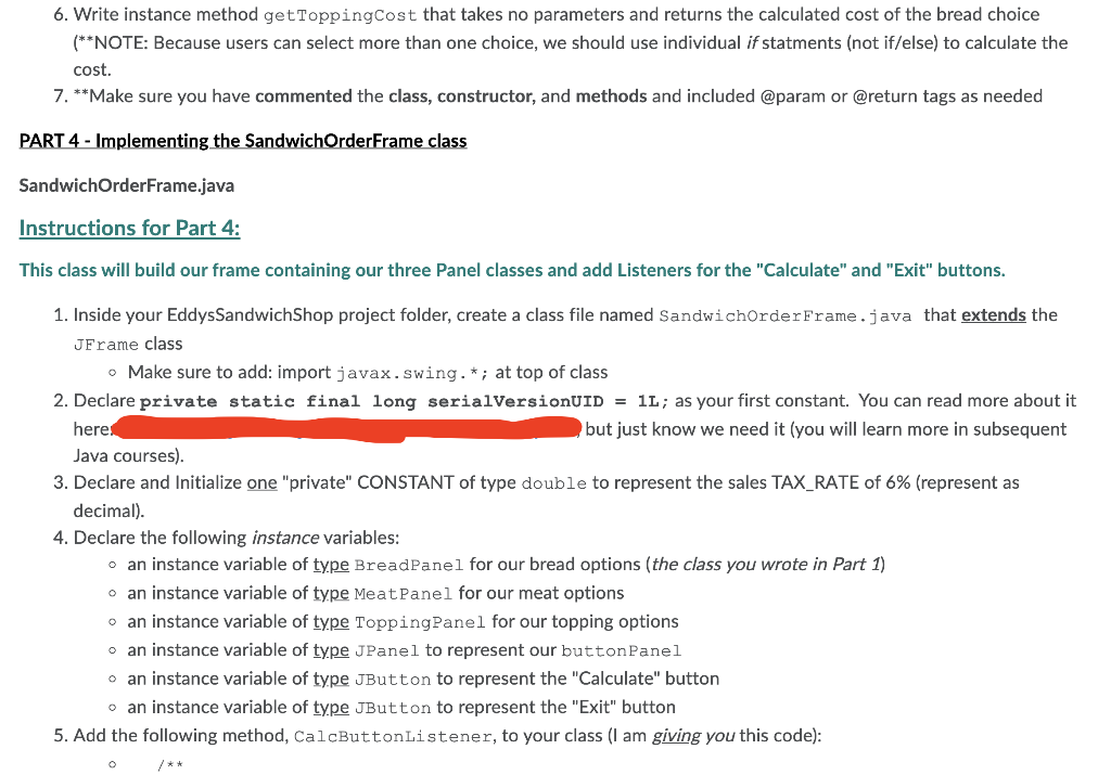 Solved Chapter 10-11 Programming Project Graphical User | Chegg.com