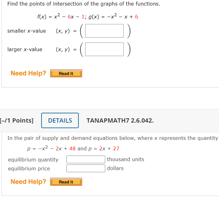 Solved Find the points of intersection of the graphs of the | Chegg.com