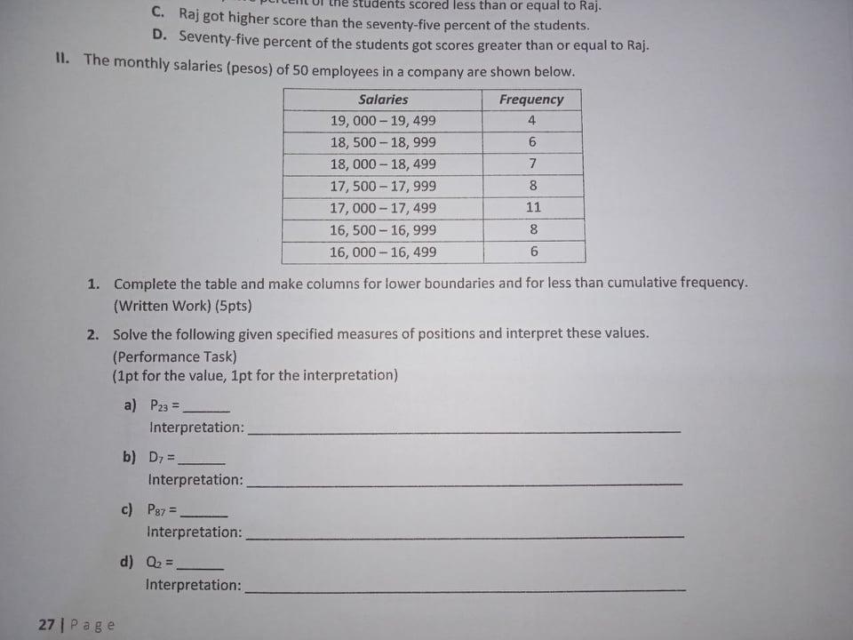 Solved 2. Solve the following given specified measures of | Chegg.com