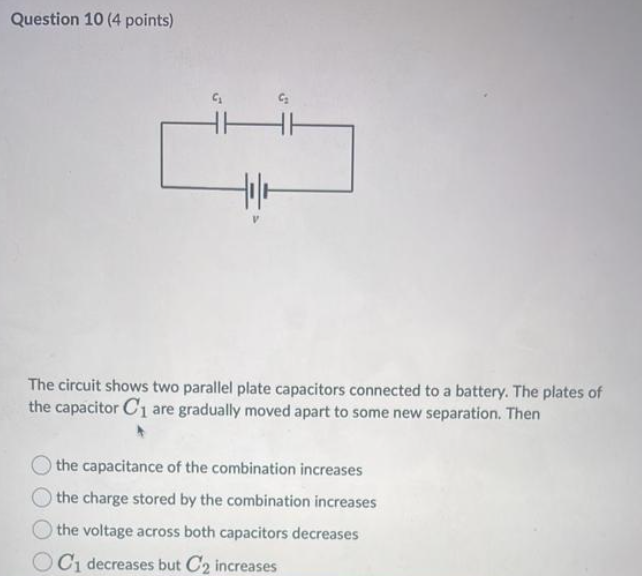 Solved Question 10 (4 points) The circuit shows two parallel | Chegg.com