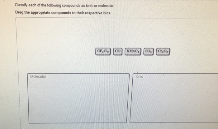 Solved Classify each of the following compounds as ionic or | Chegg.com