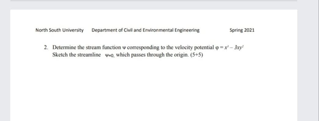 Solved North South University Department of Civil and | Chegg.com