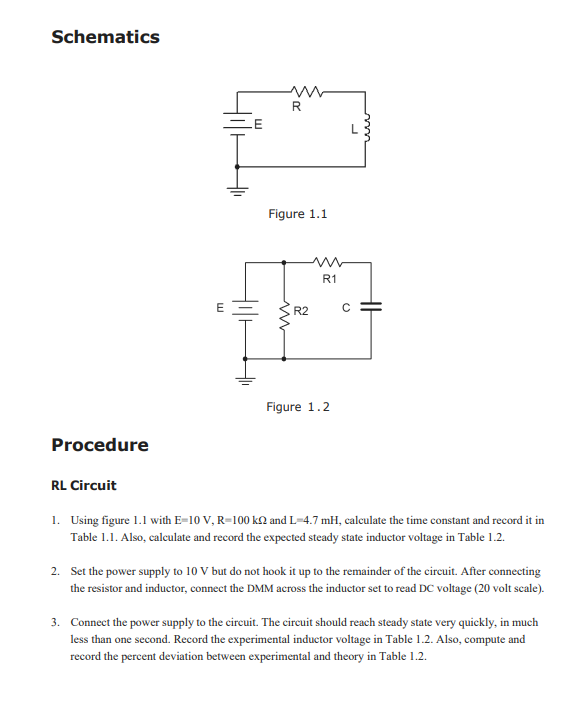 Solved RL and RC Circuits Time Constant Objective The DC | Chegg.com