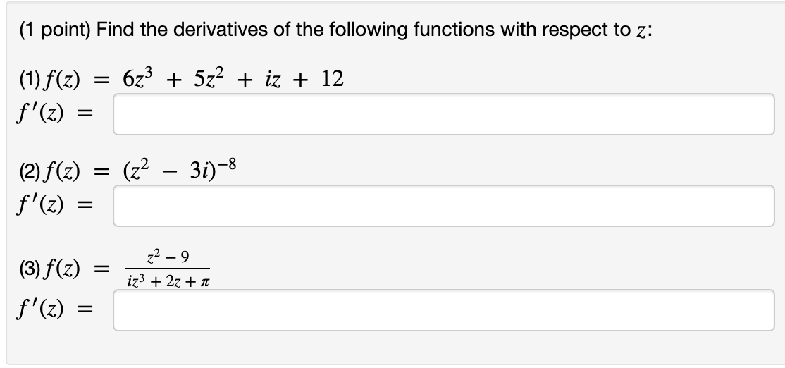 Solved (1 point) Write each of the following functions in | Chegg.com