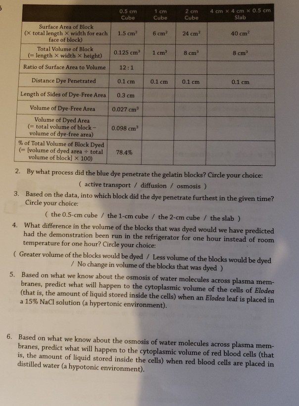 Solved Pre-Lab Assignment 1. In a demonstration of Agar cube | Chegg.com
